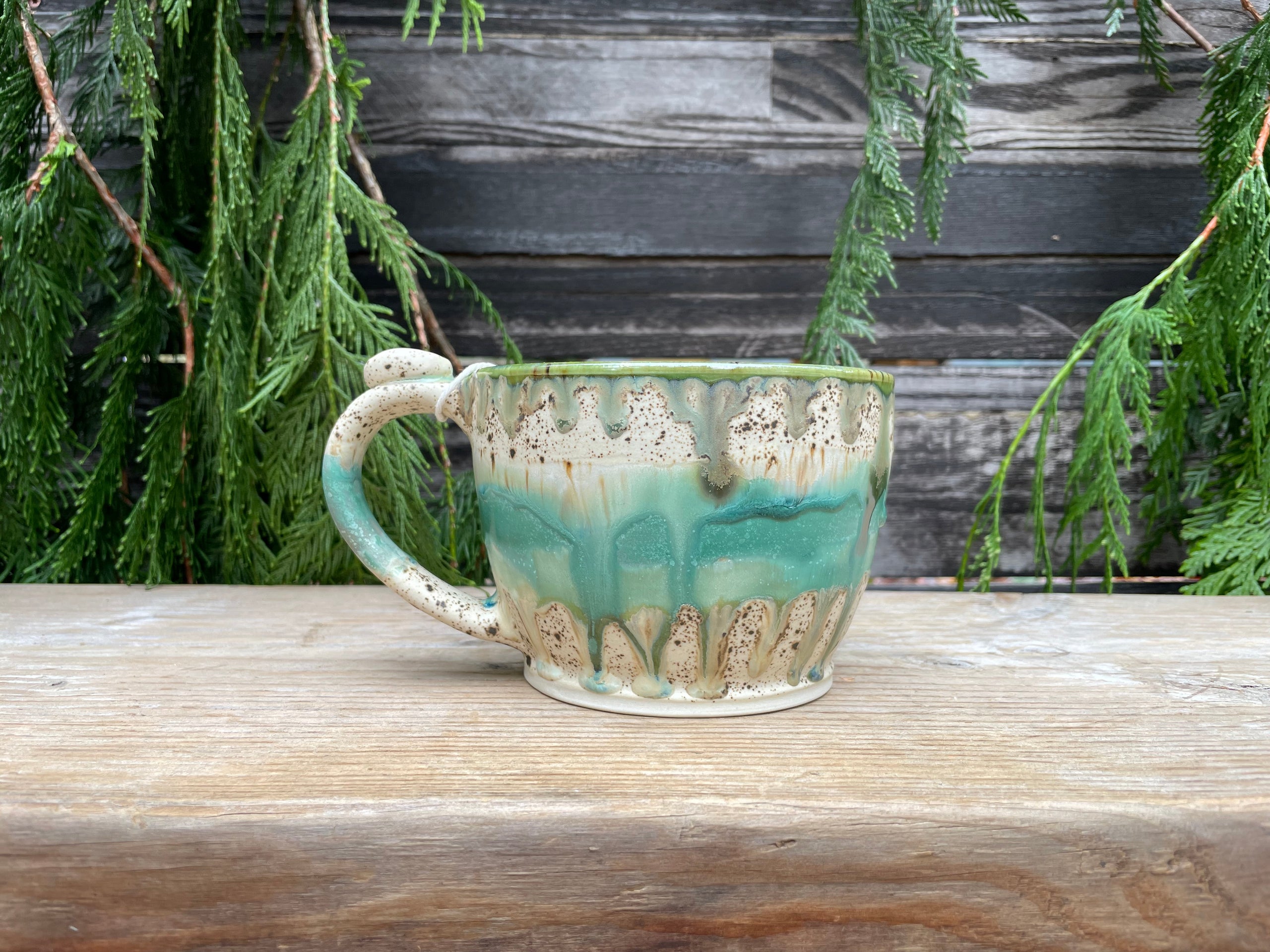 Emerald Drip Soup Mug | Kandied Clay